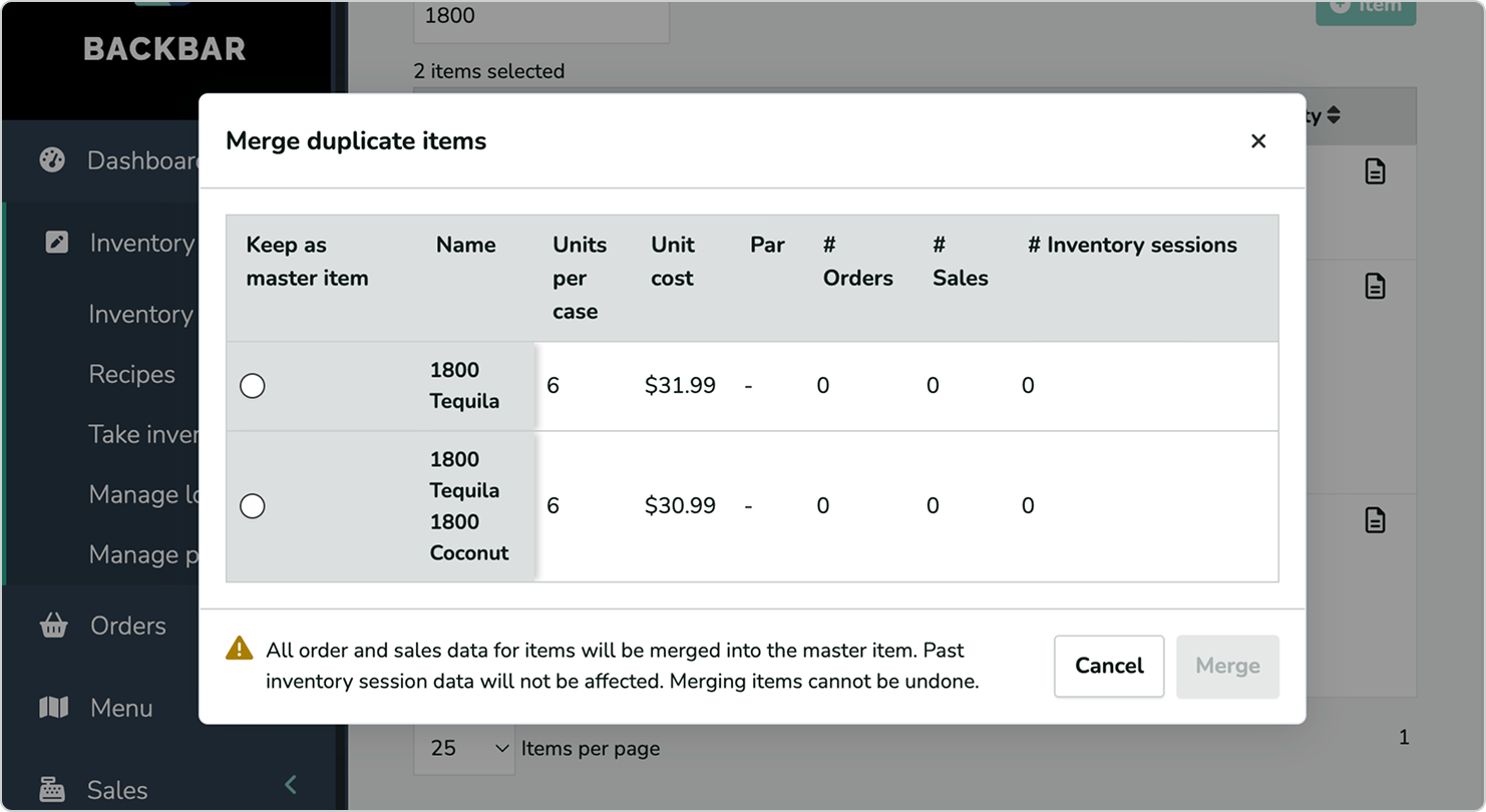 Backbar Help Center - Merging inventory items